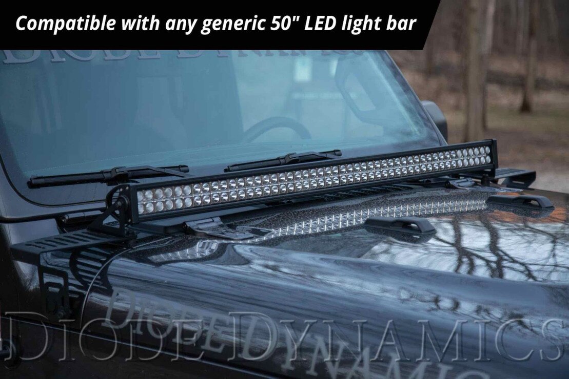 Wrangler JL Diode Dynamics Hood-Mount LED Light Bar Kit | HR SWGPCK14